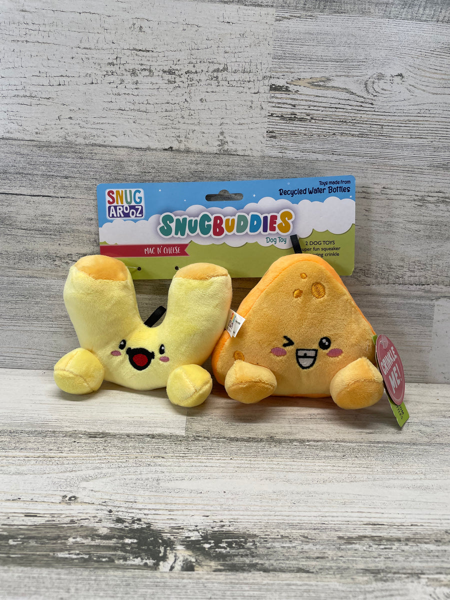 Snugarooz Mac n’ Cheese Squeaky Dog Toys, 2-pack